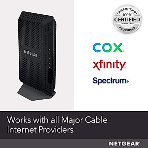 NETGEAR Cable Modem CM600 - Compatible with All Cable Providers Including Xfinity by Comcast, Spectrum, Cox | for Cable Plans Up to 400 Mbps | DOCSIS 3.0 (Renewed)