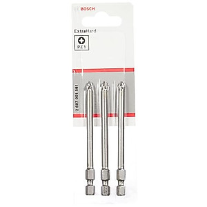 Bosch 2607001581 Extra Hard Screwdriver Bit, Pz 1, 89mm Length, Blue