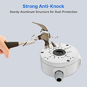 Hiseeu Universal Bullet Security Camera Junction Box, Waterproof/Metal Base/Hide Cables/Wall Ceiling Mount Bracket, Compatible with Hiseeu Security Camera Outdoor Indoor (Dome&Bullet Camera)