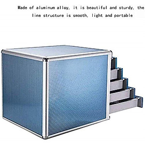 File Storage Cabinet Flat File Cabinets Flat 5 Drawer Lockable Data File Storage Cabinet - Aluminum Alloy - Blue 30x36x30.5cm Home Office Furniture File Box
