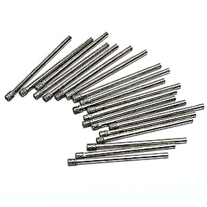 JINGLING 3 mm 1/8" inch Diamond Hole Saw Core Drill Bit Masonry Drilling Cutter Tools for Glass Marble Tile Granite Stone Pack of 20Pcs