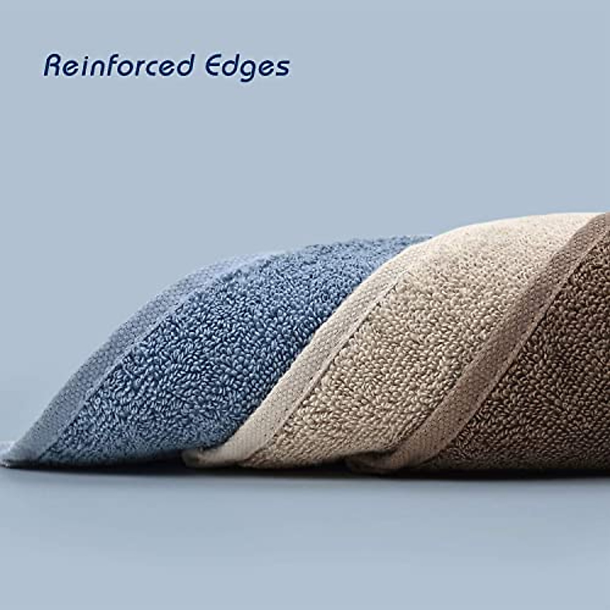 Cleanbear Hand Towels and Washcloths Set, 6 Hand Towel and 6 Wash Cloths with 3 Colors for Your Different Daily Needs