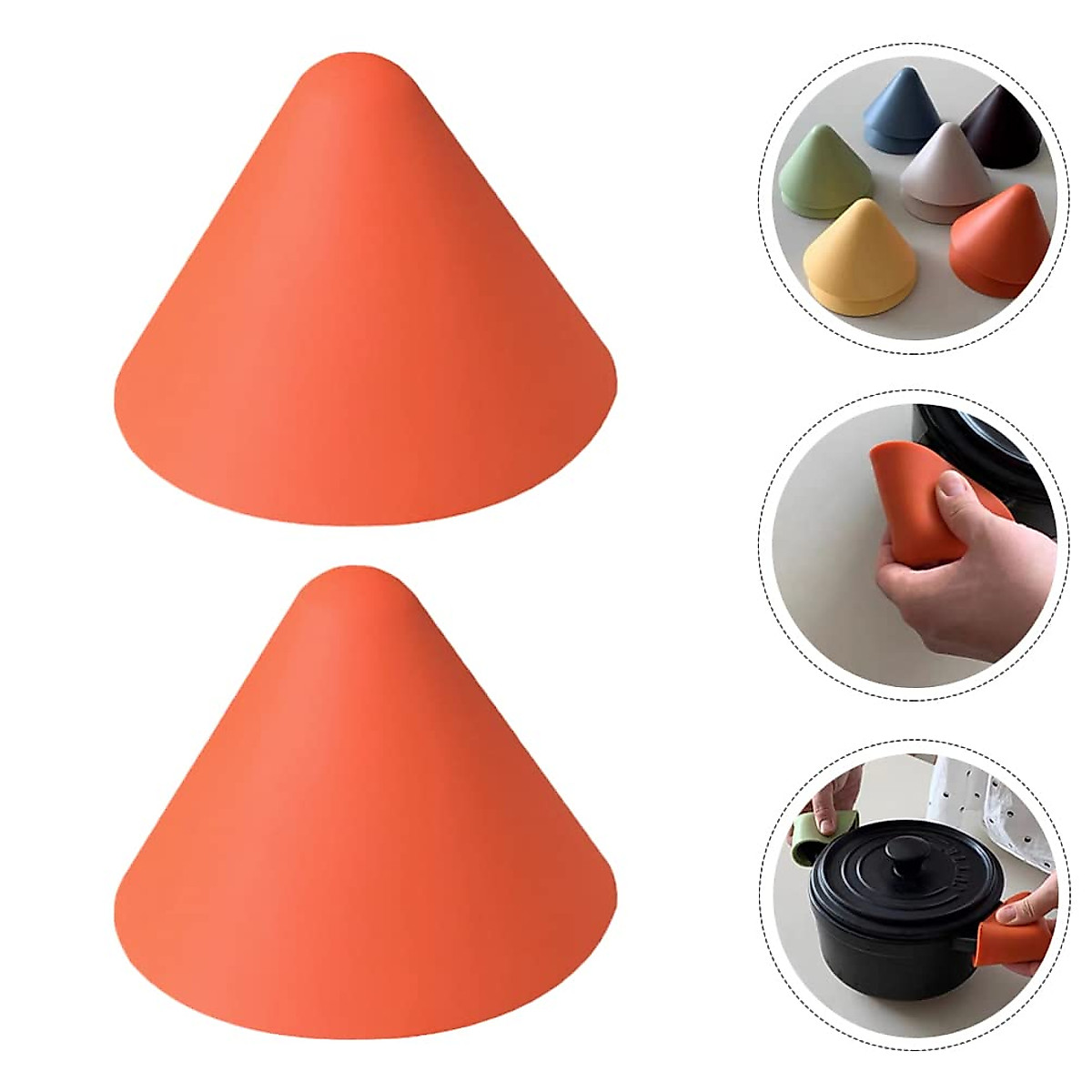 Hemoton 1 Pair Silicone Handle Holder Triangle Assist Hot Handle Holder Non Slip Pan Pot Holders Cover Heat Resistant Pot Sleeve Grip Cookware Handle for Frying Cast Iron Skillet Metal Pan Orange