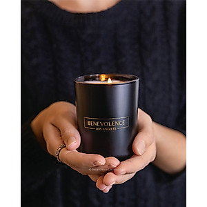 Benevolence LA Clearance Candles | Bergamot & Jasmine Scented Candle | 6 oz Black Scented Candle in a Glass Jar | Manly Indulgence Candles | Natural Scented Candles for Men and Women
