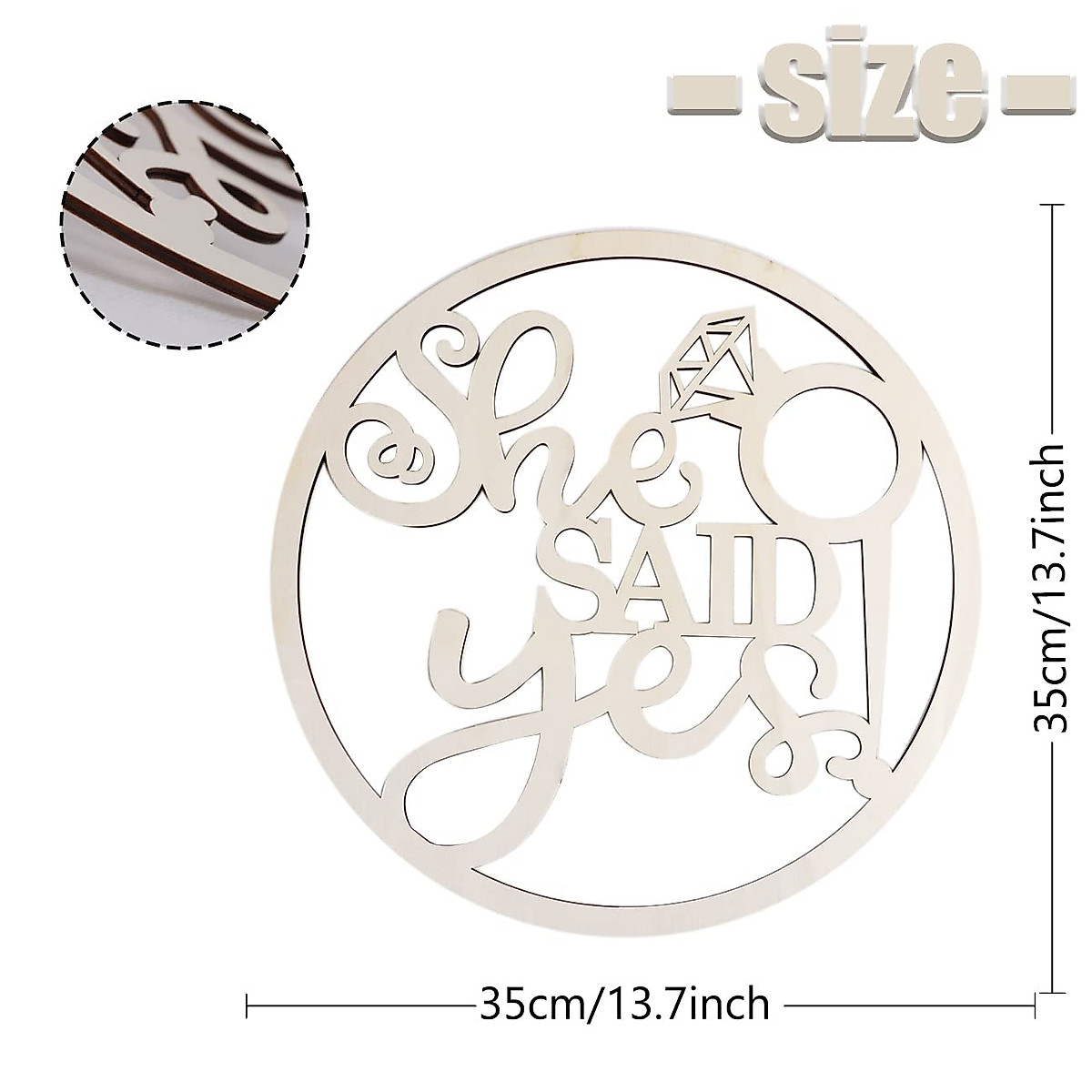 Engagement Party Decorations, She Said Yes Wooden Sign Bridal Shower Engagement Photo Booth Props for Wedding Party Decorations