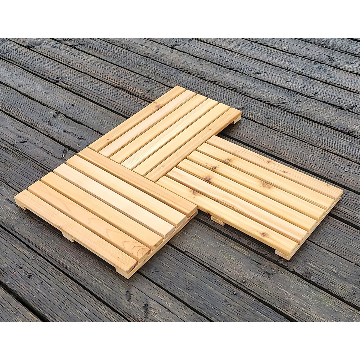 Sauna Fauna 100% Western red Cedar Wooden Bath or Shower mat Cedar Sauna Floor Panel, Also for Patio hot tub or spa, Great for RVing and Outdoor Showers 22.5" x 14"