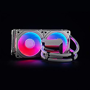 Phanteks (P-GO240MPH_DWT01) Glacier One 240MPH D-RGB AIO Liquid CPU Cooler, Infinity Mirror Pump Cap Design, 2X Silent 120mm MP PWM Fans, 2X D-RGB Halos Fan Frames, White