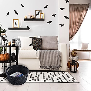 Welaxy Large Storage Basket Felt Open Storage Bins Desk Organize bin Shelf Box with Handles Light Weight for Magazines Books Junk Kids Toys Pet Toy Clothes Laundry Organizer Round (Charcoal)