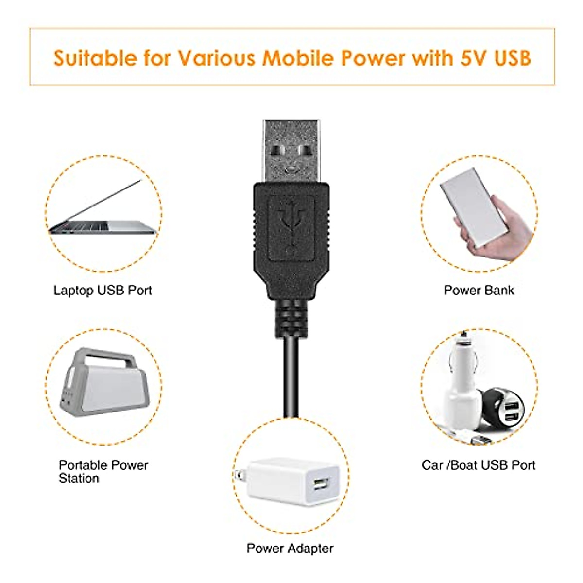 USB Camping Bulb Touch Switch Non Dimmable 3W 400lm Warm White LED Lantern for Fishing Boat Car Truck Camping, A19 Outdoor Portable LED Bulb, Emergency Light, Kids Bed Light, Night Light - 2 Pack