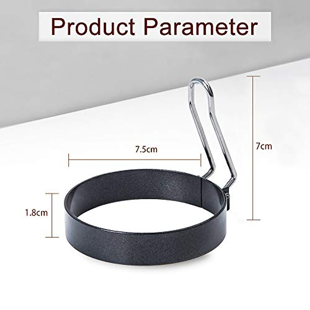 ASFSKY Egg Ring Round Circle Egg Ring Set Stainless Steel Ring Round Egg Pancake Maker Mold Kitchen Cooking Tool for Frying Egg Meat Pie (2)