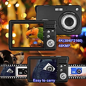 Digital Camera,4k 48 MP Mini Kid Camera,Video Camera 2.7inch Digital Zoom,Pocket Camera for Beginners