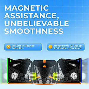 GAN 356 M, Speed Cube 3x3 Magnetic Speedcube Stickerless 356M Fidget Toys for Kids Adults, No Extra GES