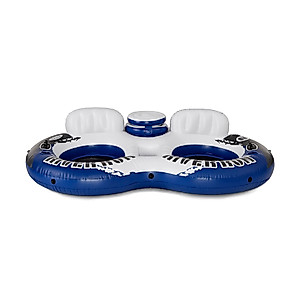 Intex 58837EP River Run 2 Inflatable Floating Lounge: Comfortable Backrests – Built-in Cup Holders – Cooler with Lid – 2 Person – 440lb Weight Capacity