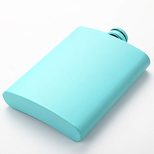 FYL Hip Flask for Liquor Matte Purple 8 Oz 18/8 Stainless Steel Leakproof with Funnel, Never-Lose Cap Flask