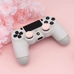 GeekShare Sweet Sakura Theme Thumb Grip Caps Soft Silicone Joystick Cover, 4PICS (PS4/PS5/NS Pro)