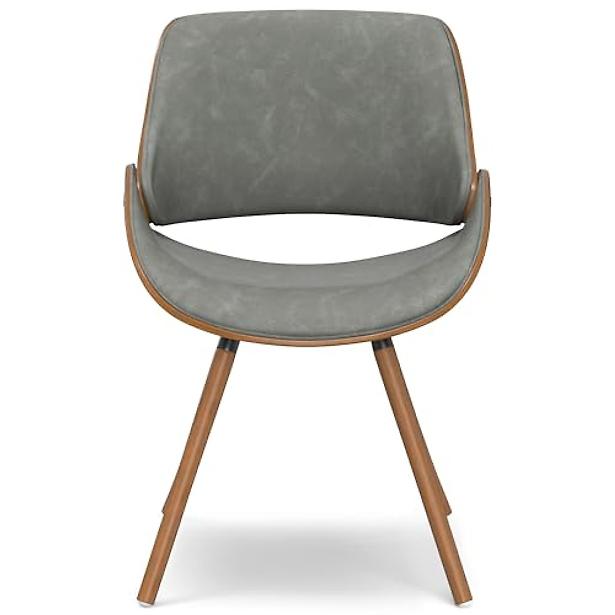 SIMPLIHOME Malden Dining Chair in Distressed Grey Vegan Faux Leather, 22.8"W x 20.9"D x 30.9"H, Mid-Century Modern Wood Back Chair for Dining Room