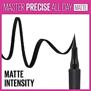 Maybelline Eyestudio Master Precise All Day Waterproof Liquid Eyeliner Makeup, Matte Black, 1 Count