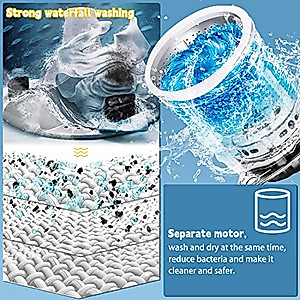 Greenvelly Portable Washing Machine Washer, 21.6lbs Mini Twin Tub Washer and Dryer Combo, 13lbs Compact Laundry Clothes Washer, Small Semi-Automatic Wash and Spin Cycle for Apartment RV Dorm Camping (Blue)