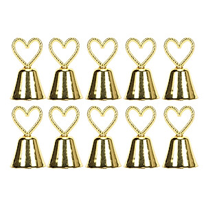 10Pcs European Style Bell Shaped Table Number Holders, Bell Place Card Holders, Table Number Holders, European Style Innovative Bell Shaped Place Card Holders for Event Wedding Restaurants(Gold)