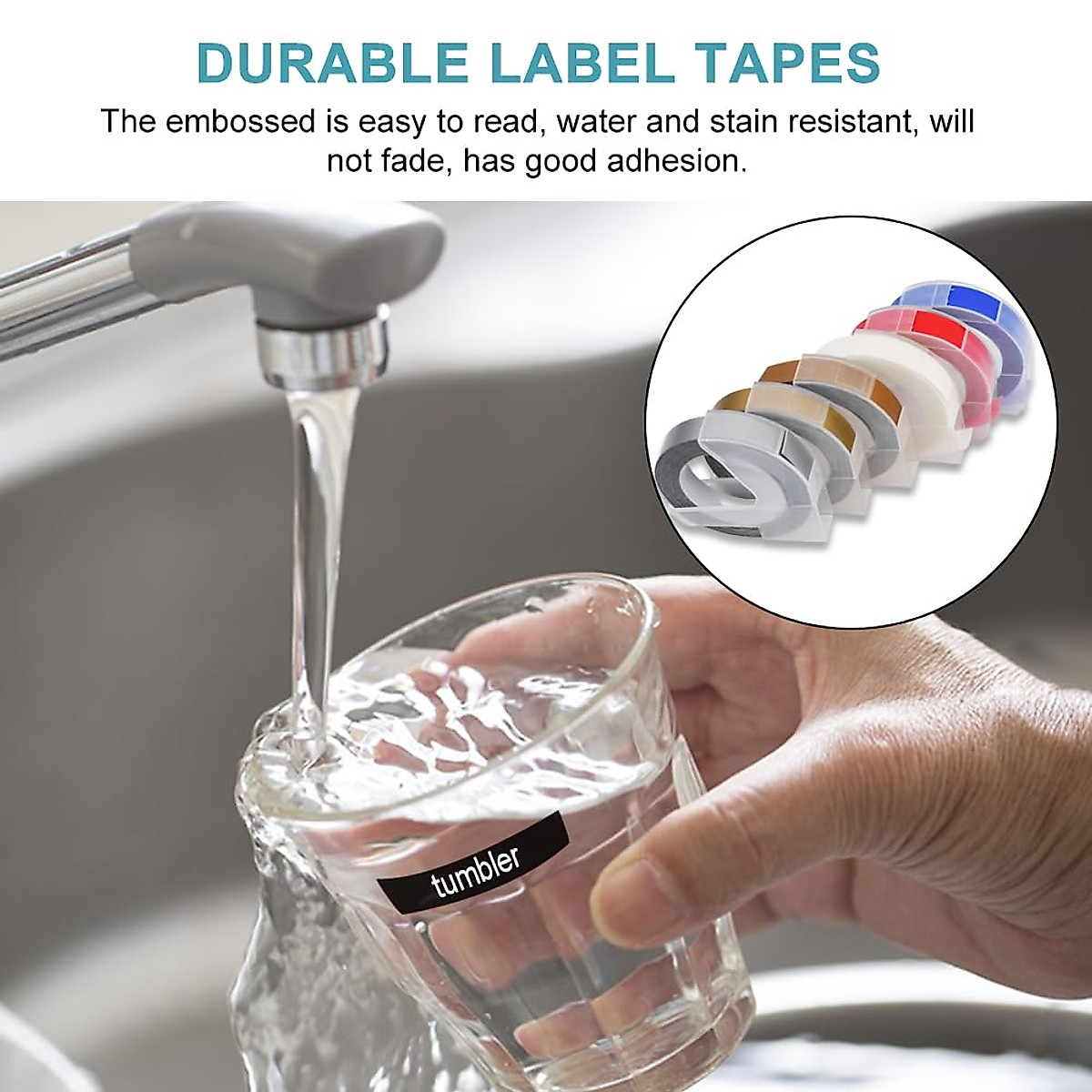CALIDAKA Embossing Label Maker Machine with 6 Tapes,3D Handheld Embossed Labeling Printer Machine,Handheld Embosser Label Printer Portable Vintage Label Maker,for Home,School,DIY & Crafting