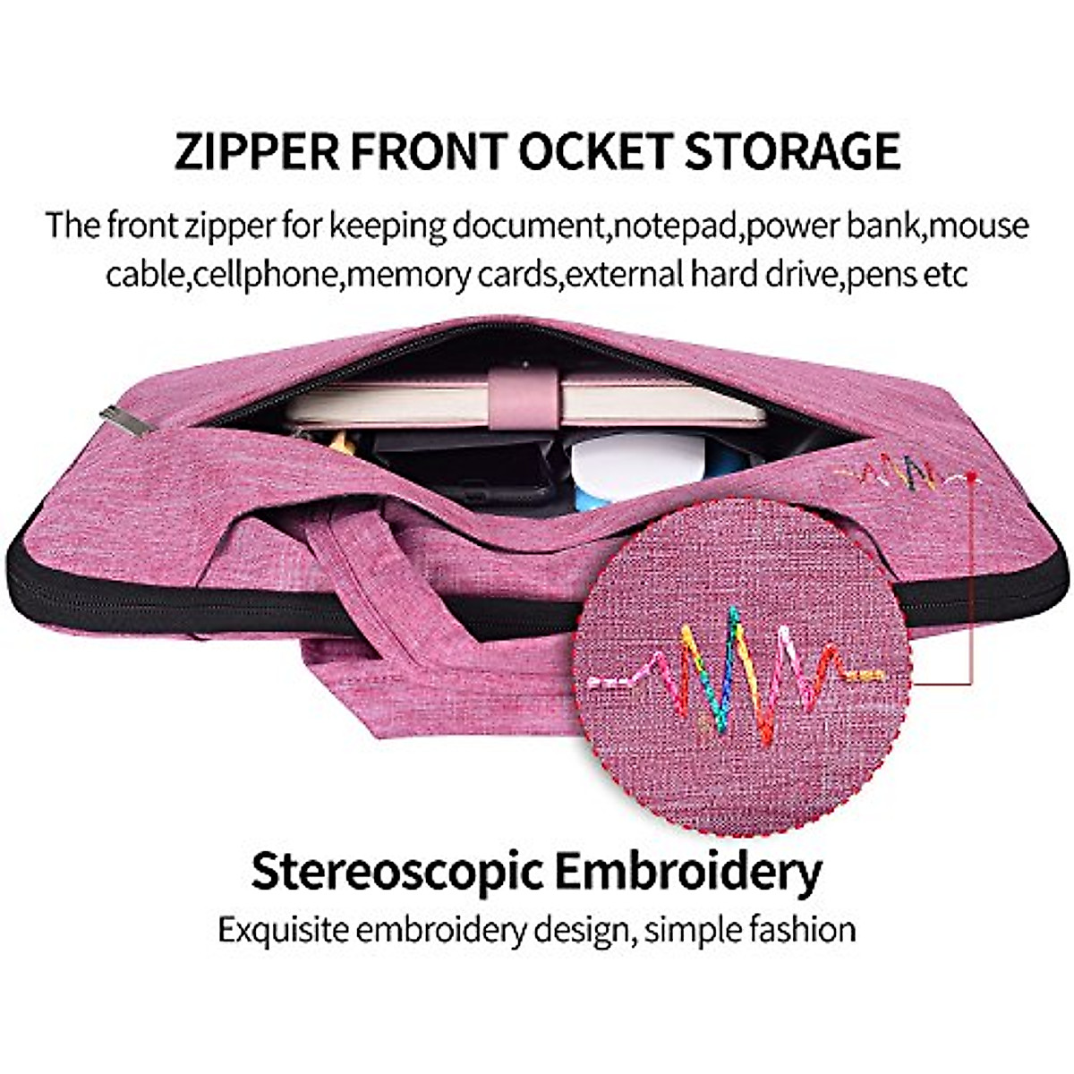 15-15.6 Inch Laptop Bag,Girl/Lady Simplicity Stylish Notebook Messenger Shoulder Bag Case Briefcase for Acer 15.6" chromebook,Asus Dell Samsung HP Toshiba Acer MSI LG Laptop Protective Case,Light Red