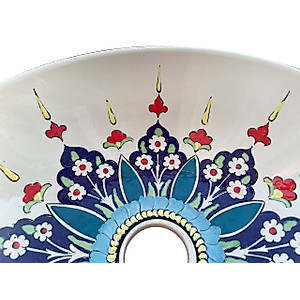 Bathroom Mandala Washbasin, Bathroom Vessel Sink, Countertop Round Basin, Handcrafted Kitchen Washbasin, Bathroom Remodel, Master Bath Sink