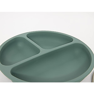 Lila & Jack's Baby Feeding Set, BPA Free, Food Grade Silicone Dinner Plate and Cutlery Set, Learn to Eat on Your Own, Set Includes Spork, Spoon, Bib and Plate (Green), (AT1747)