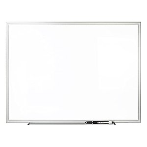 Office Depot® Brand Non-Magnetic Melamine Dry-Erase Whiteboard With Marker, 48" x 72", Aluminum Frame With Silver Finish