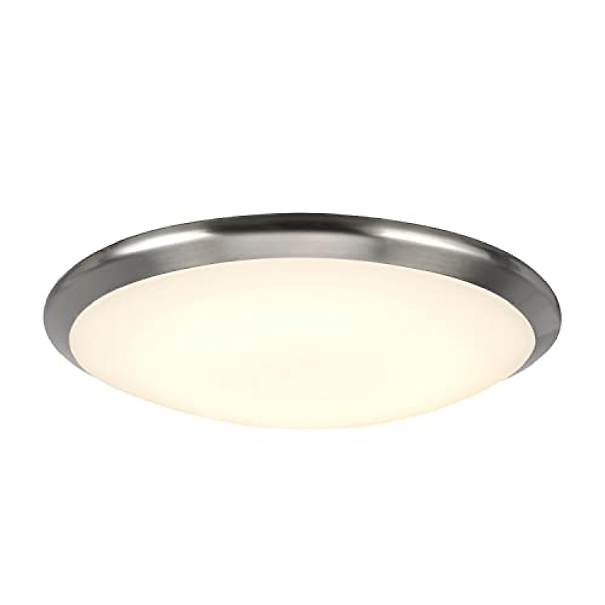Aspen Creative Satin Nickel 63003L-1 Large LED Flush Mount Finish with Glass Shade