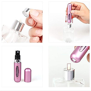 InfantLY Bright 5ml Perfume Atomizer Portable Liquid Container for Cosmetics Mini Aluminum Spray Empty Bottle Refillable for Traveling