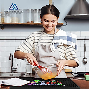 Ultra High Quality Bar Mat - "It's 5:00 Somewhere" 12 x 18 Inch Rubber Bar Mat; Entertaining and Vibrant Bar Mat for Home Bar; Durable Bar Mats for Countertop; Drying Mat for Kitchen Counter