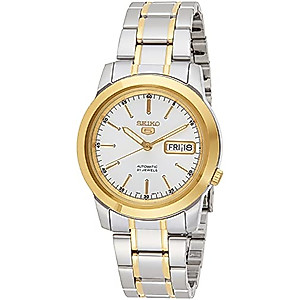 SEIKO Men's SNKE54 5 Automatic White Dial Two-Tone Stainless Steel Watch