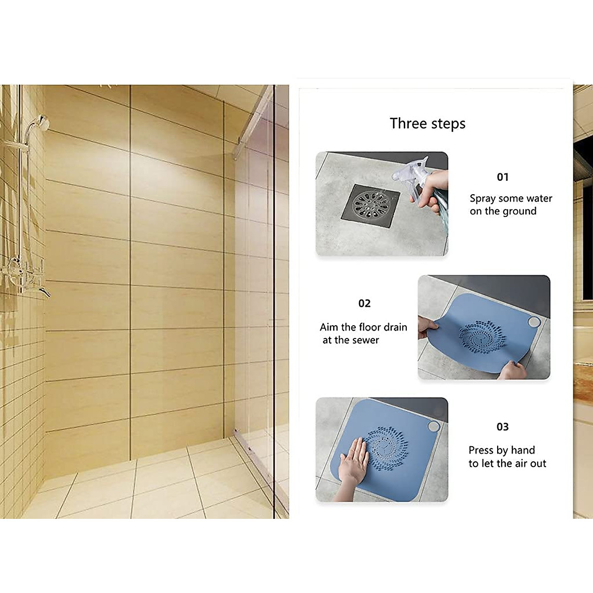 Silicone Shower Drain Hair Catcher,Shower Hair Stopper,Shower Drain Strainer,Silicone Drain Covers,Bathroom Drain Protector (HS030)