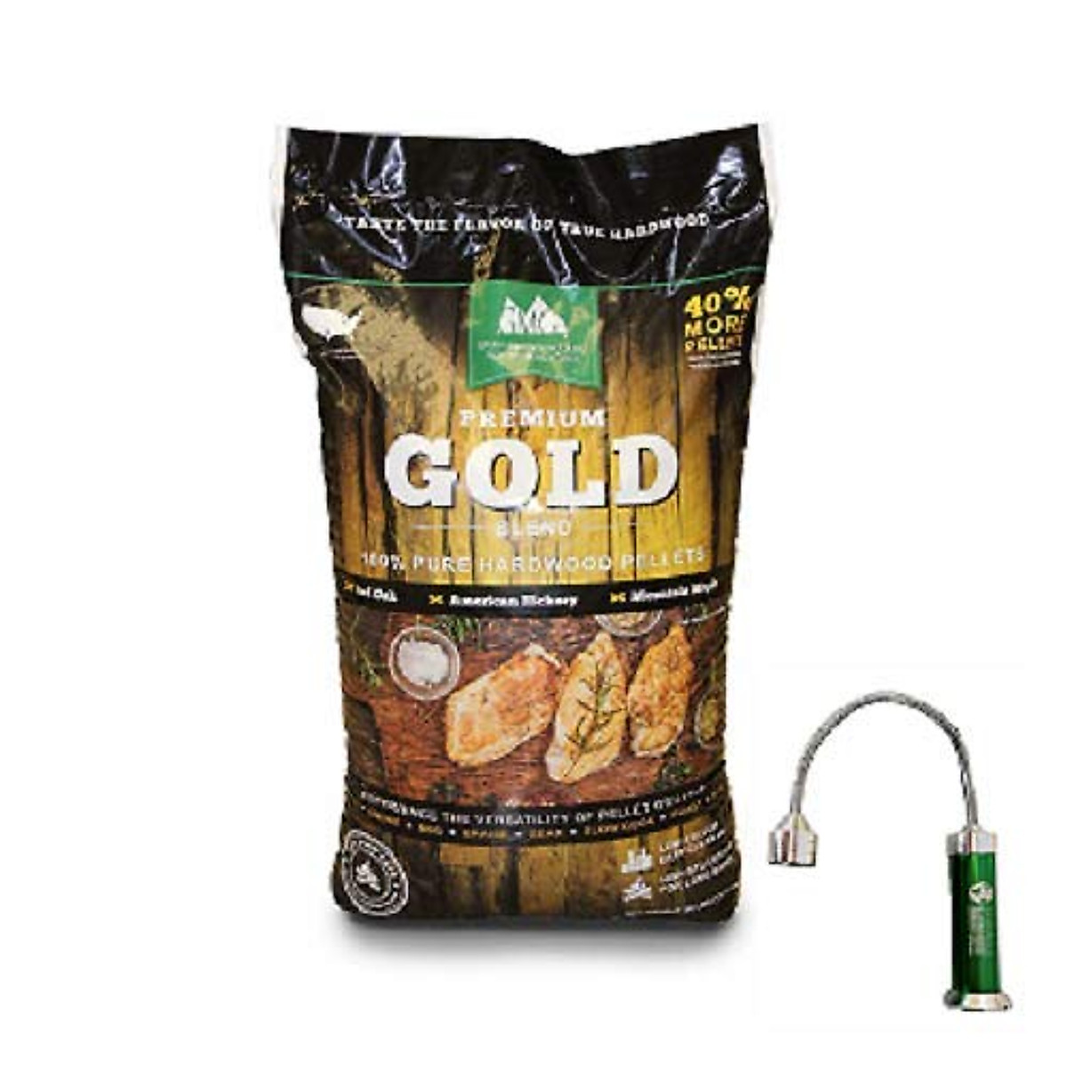 Green Mountain Grills Gold Blend Pellets with Free Grill Light GMG-2001