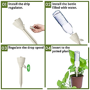MJOGEE 6 Self Watering Spikes, Slow Release Automatic Irrigation Control System, 47mm