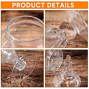 5 Pieces Glass Apothecary Jars with Lids Large Candy Buffet Display Decorative Jars Clear Storage Jars Candy Bar Organizer Canisters for Kitchen Bathroom Wedding Party, 5 Shapes