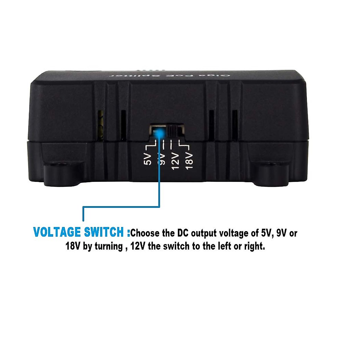 CENTROPOWER Gigabit PoE Splitter,Network-Repeaters,Wall Mountable Adjustable Voltage Output,PoE Powered IEEE 802.3af/802.3at Compliant,POE+ Injector