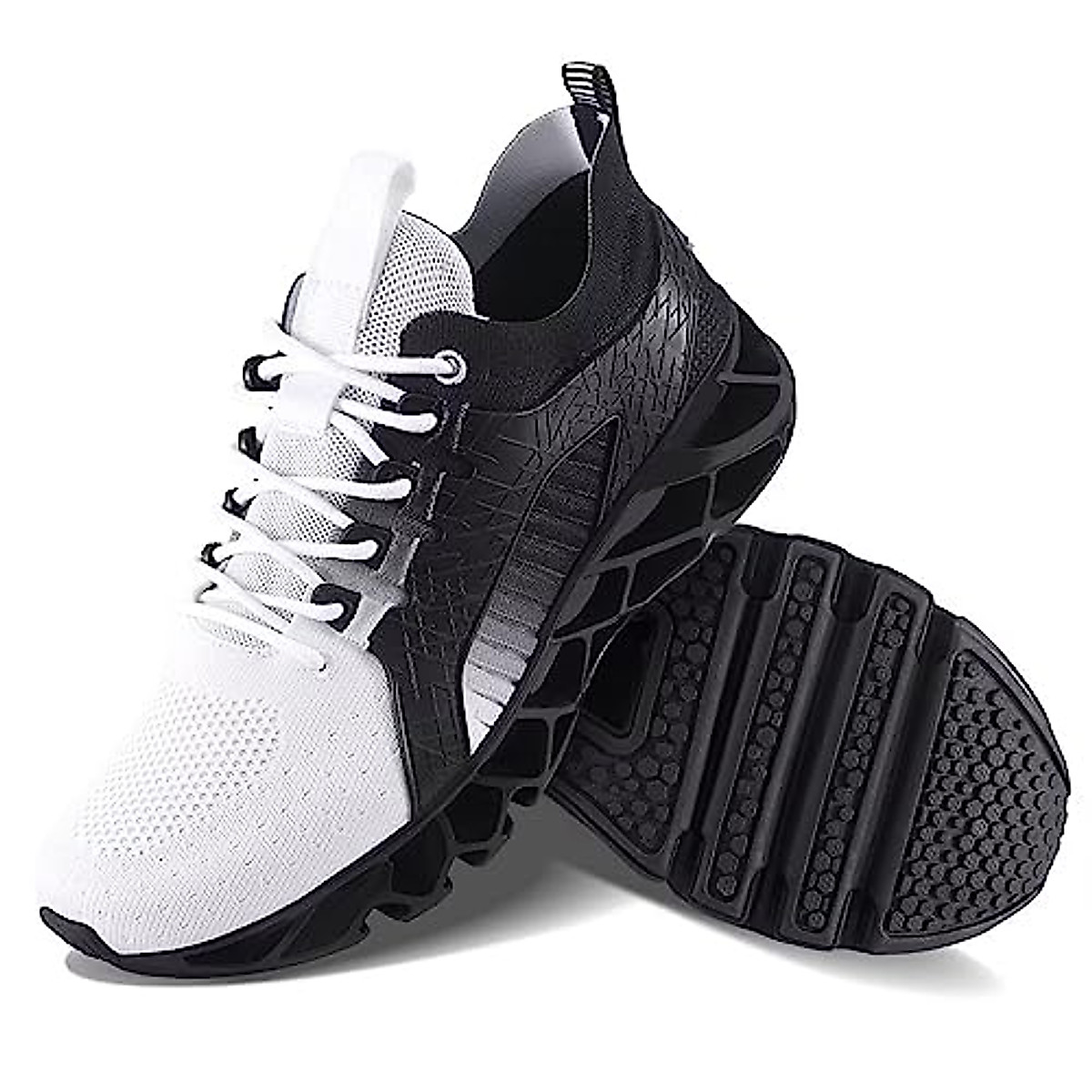 UMYOGO Men's Running Shoes Non Slip Shoes Breathable Lightweight Sneakers Slip Resistant Athletic Sports Walking Gym Work Shoes