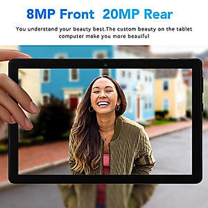Airshi WiFi Tablet, Smart Tablet Octa Core CPU 1920X1200 Resolution 8 Inch 6GB＋128GB Storage Dual Cameras for Studying for Entertainment (Blue)