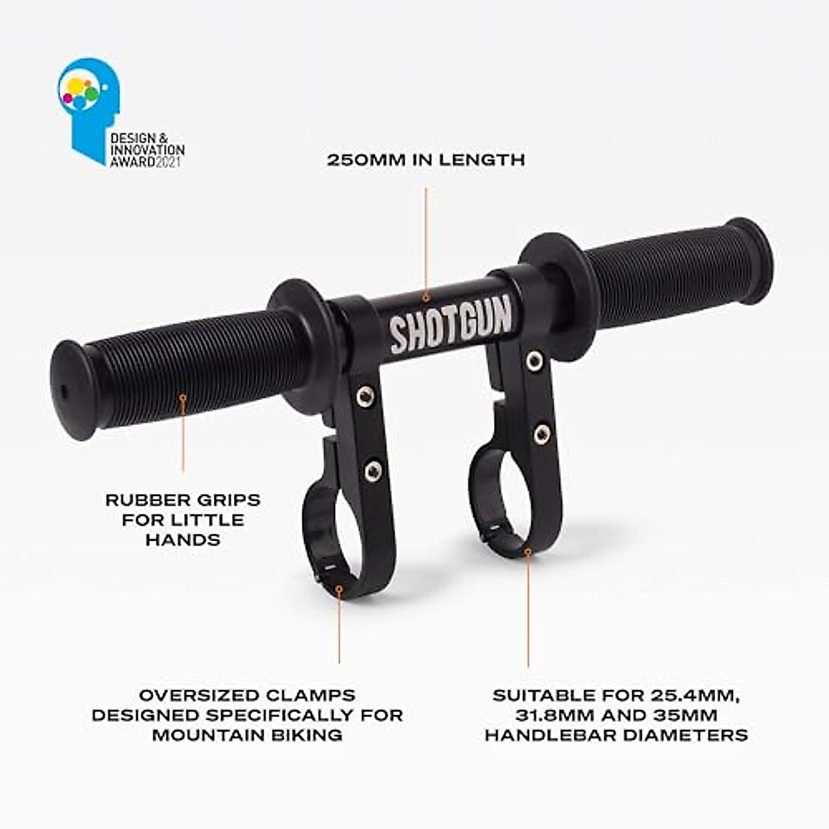 Kids Ride SHOTGUN - Original - MTB Bike Seat and Handlebar Combo - Front Mounted Child Bike Seat - Frame Mounted - Kids 2-5 Years. Original Design.