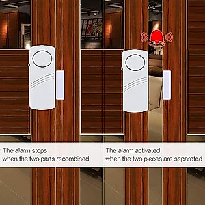 4 Pack Door Window Alarm, Magnetic Burglar Alert Sensor, Loud Door Alarms for Kids Safety, DIY for Home Security, Office Protection,Shopping Store AAA Battery