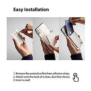 Ringke Slot Card Holder (2 Pack) Designed for Smartphones, Adhesive Stick On Wallet Case Minimalist Slim Hard Premium Credit Card Cash Sleeve - Clear Mist