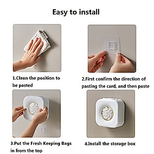 100 PCS Elastic Fresh Keeping Bags With A Keeping Bag Dispenser,Plastic Wrap Storage Box,Stretch Plastic Wrap Bowl Covers，Plastic Covers For Bowls,Elastic Food Storage Covers,Microwave Safe.