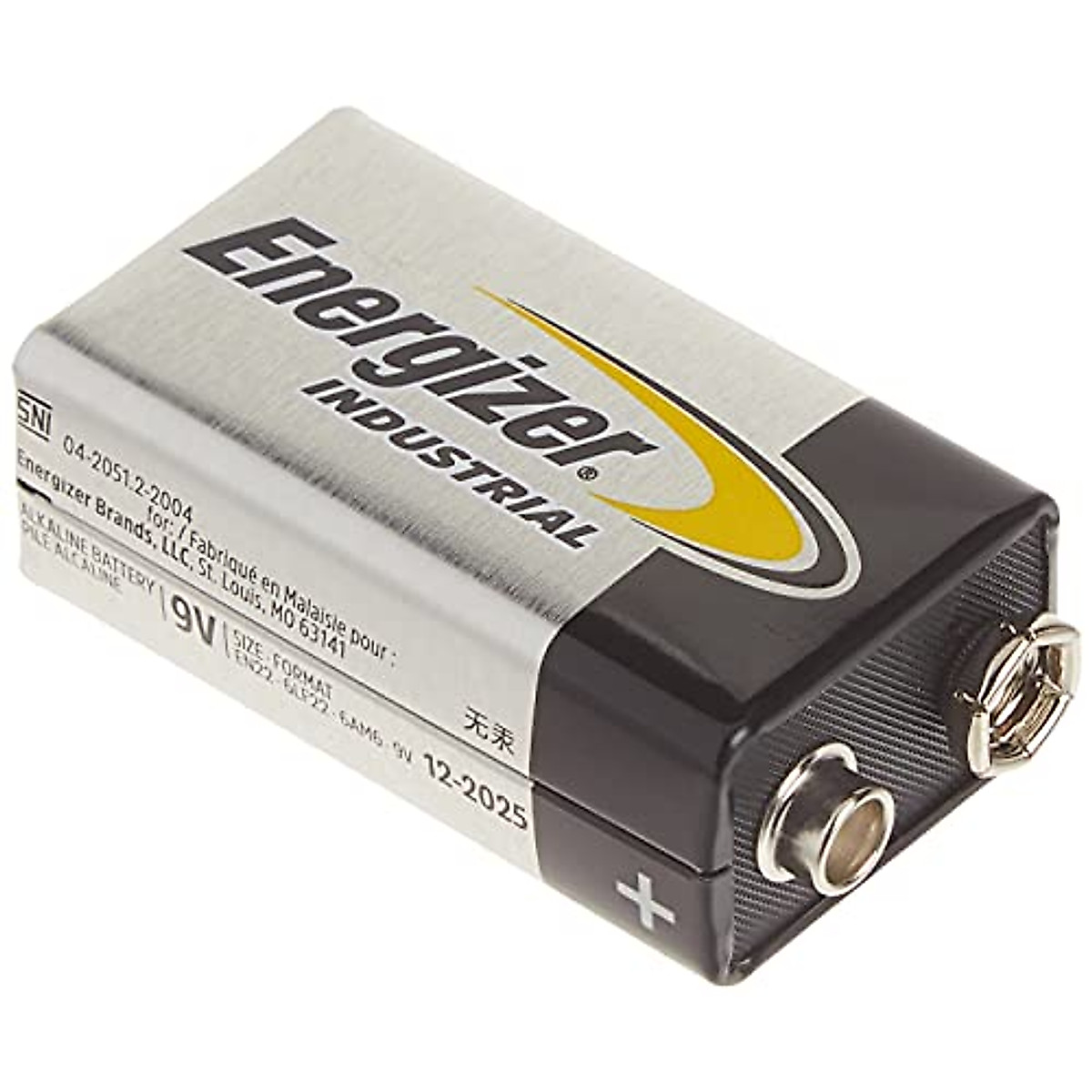 Energizer Industrial 9 Volt Batteries, Alkaline 9v Battery (12 Count)