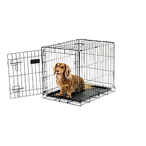 Carlson Pet Products SECURE AND FOLDABLE Single Door Metal Dog Crate, Small, 24.0"L x 18.0"W x 19.0"H