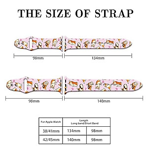 Cute Corgis Watch Bands Compatible with Apple Watch 38mm 40mm, Adjustable Kawaii Corgi Dogs Pattern Wristbands Soft Silicone Replacement Strap for iWatch Series 7 6 5 4 3 2 1 SE