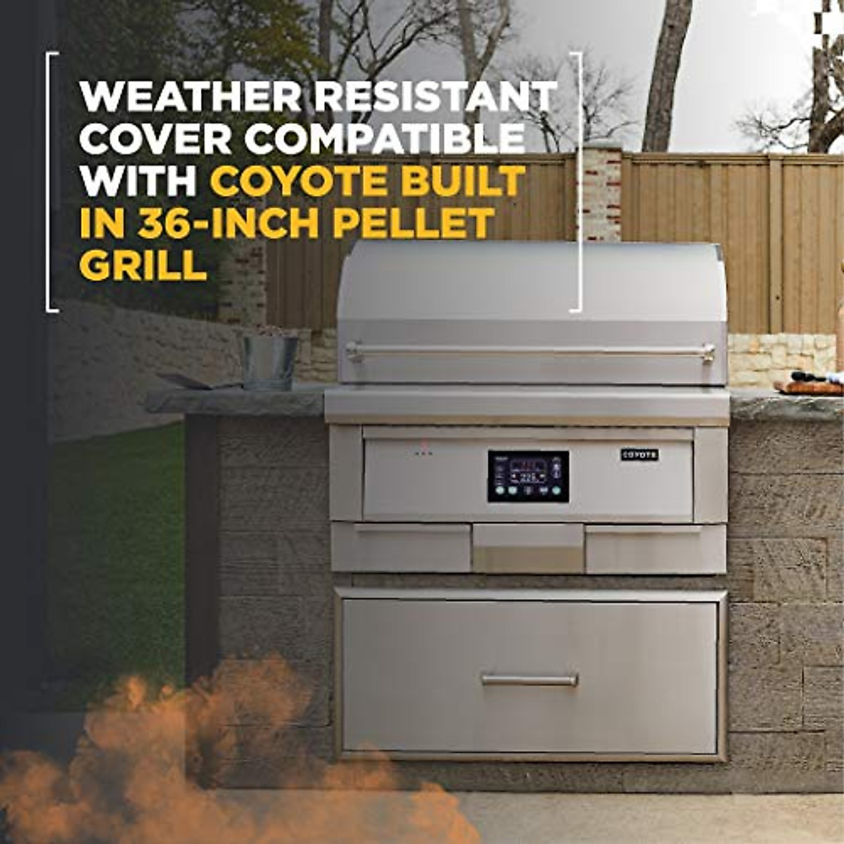 Coyote Grill Cover, Compatible with Coyote 36” Pellet Grills - CCVR36P-BI