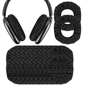 Geekria 30 Pairs Disposable Headphones Ear Cover for Over-Ear Headset Earcup, Stretchable Sanitary Ear Pads Cover, Hygienic Ear Cushion Protector (M/Black)