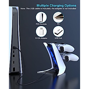 Dobe PS5 Controller Charging Station for Playstation 5 Controller, Dualsense Charging Station for Wireless PS5 Charger, Fast PS5 Charging Docking Station with Type-C Charging Cable