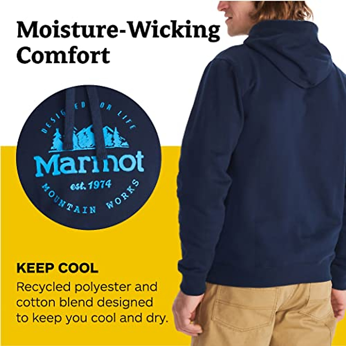 MARMOT Men's Culebra Peak Hoody, Arctic Navy, Large